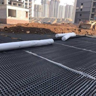 China HDPE composiet drainage netwerk Dimple drain sheet met geotextiel drainage Geonet Te koop