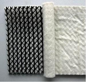 China HDPE composiet drainage netwerk Dimple drain sheet met geotextiel drainage Geonet Te koop