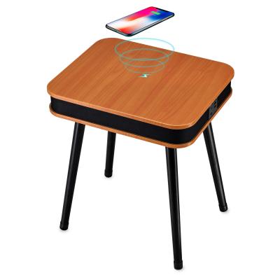China High Quality Multifunctional Speaker Square Coffee Desk with Wireless Charging Table Bluetooth Speakers Smart auido products for sale
