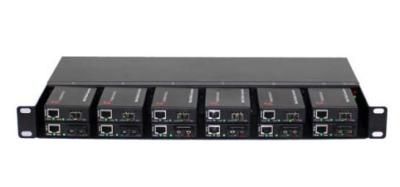 China Ranuras del equipamiento en red 1U 12 de la fibra óptica de la transmisión de Ethernet en venta