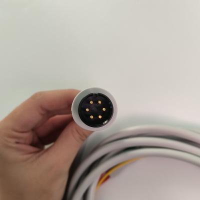 China BJ-753P NIHON KOHDEN Heart Conductivity Wire Black Round Head 6 Pin Three Lead European Standard Button for sale