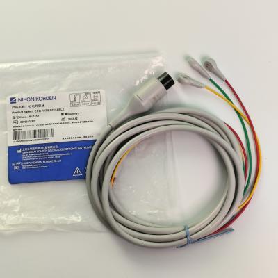 China BJ-753P NIHON KOHDEN Heart Conductivity Wire Black Round Head 6 Pin Three Lead European Standard Button for sale