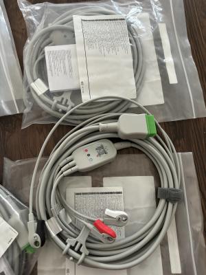 China GE Leadwire And Trunk Cable  REF: 5831398 ECG 3 LEAD CABLE UNDETACHABLE GRABBER AHA 4.7M 15FT for sale