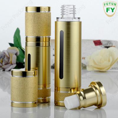 China Pumpen-Lotions-Flaschen-kosmetische luftlose Plastikflasche 15ml 30Ml 50Ml Goldsilberne luftlose zu verkaufen