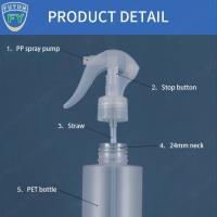 China Fine Mist Trigger Sprayer Bottle PET plastic 100ml 200ml for sale