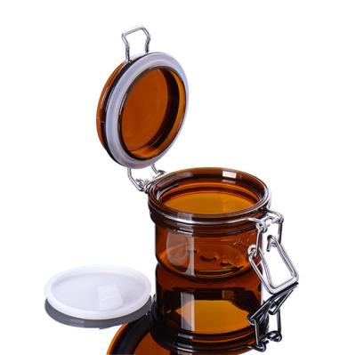 China Food-grade Opslag Amber Container /Jar met Sluitenklem voor de koffie van de Keukenkast Te koop