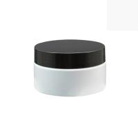 China Cosmetics Storage Container 100ml white empty plastic jar with black lid for sale