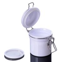China Round Swing Top W60mm Plastic Packaging Jars With Hinged Lids for sale