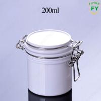 China Round Swing Top W60mm Plastic Packaging Jars With Hinged Lids for sale