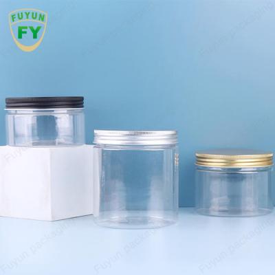 China Frasco selado claro do armazenamento do alimento do plástico do animal de estimação com tampa 100g 300g 500g 1000g à venda
