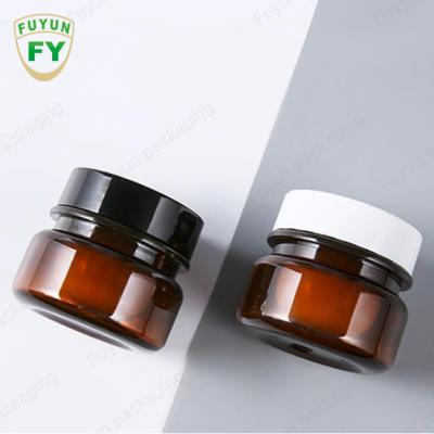 China De in het groot Kosmetische Voedsel Kruik van de Verpakkings30ml Amber Black Pet Plastic Cosmetic Room met Wit Zwart Deksel Te koop