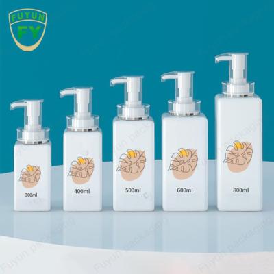 China Fuyun 300ml 400ml 500ml 600ml 800ml square pet plastic lotion pump bottle Te koop