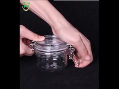 380ml Plastic Clip Top Storage Jars , Round Wire Bale Jars