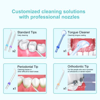 China 2500mAh Battery Water Flosser 5 nozzles Portable Rechargeable Teeth Whitening Electric Oral Irrigator for sale
