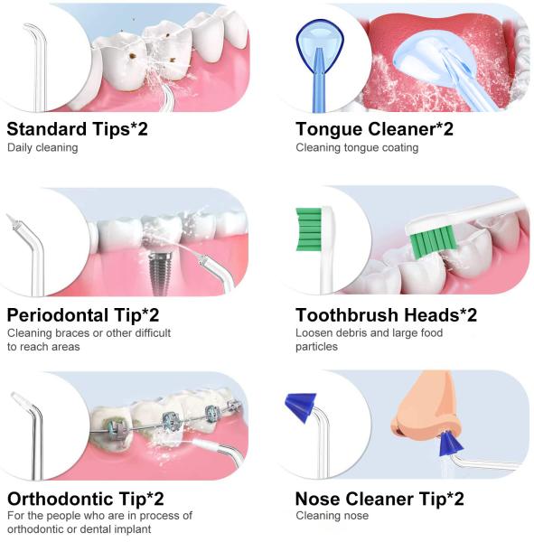 6 modos de irrigación oral con chorro de agua para el hogar Máquina de limpieza ultrasónica Máquina de limpieza dental
