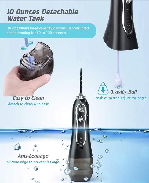 CE Home Water Flosser irrigatore orale senza fili IPX7 grade impermeabile carica cavo USB
