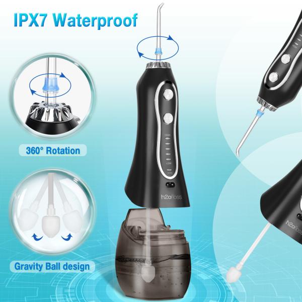 CE Home Water Flosser irrigatore orale senza fili IPX7 grade impermeabile carica cavo USB