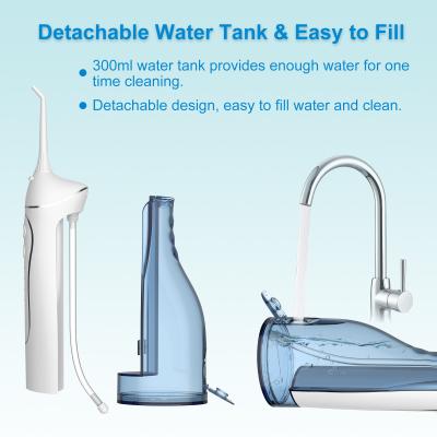 China Portable Dental Water Jet Flosser Teeth Cleaning Water Flosser Cordless Rechargeable Water Dental Flosser Teeth Pick for sale