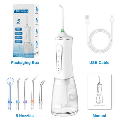 China Dispositivo eléctrico de limpieza de dientes Irrigador oral para el hogar Viajes Flosso dental Flosser de agua IPX7 a prueba de agua en venta