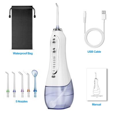 China Flosser de agua inalámbrica de 300 ml Cuidado dental eficaz con IPX7 impermeable y batería de 2500mAh en venta