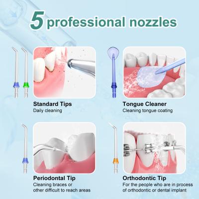 중국 휴대용 재충전 가능한 물 픽 치아 청소기 무선 5 모드 치아 관개기 판매용