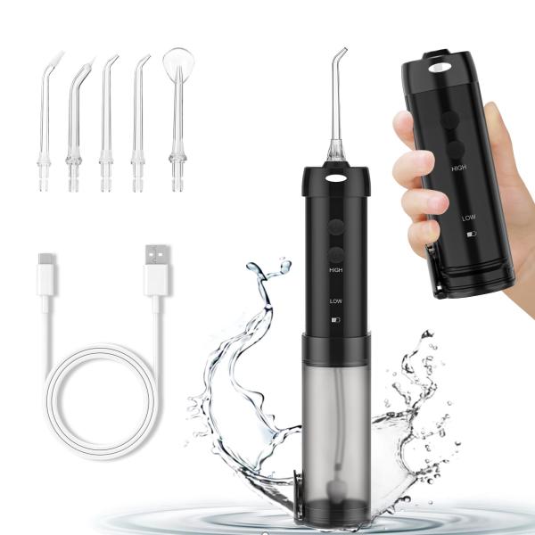 Irrigatore orale senza fili Acqua pick Portabile Massaggio Pulito Irrigatore dentale a filo con 4 ugelli a getto per il viaggio a casa