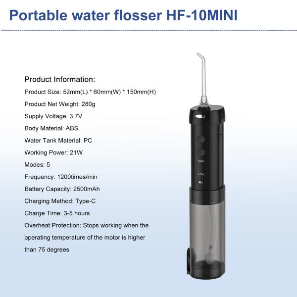 Irrigatore orale senza fili Acqua pick Portabile Massaggio Pulito Irrigatore dentale a filo con 4 ugelli a getto per il viaggio a casa