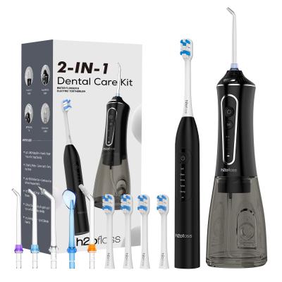 China Wholesale Electric Toothbrush Water Flosser 2 in 1 Desktop Water Flosser Electric Toothbrush With Water Flosser for sale