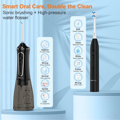 China Private Label 3 in 1 Electric Flosser Water Toothbrush 2 in 1 Water Flosser and Toothbrush Comb Floss and Brush for sale