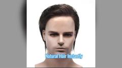 Mens Toupee 6 Inch Natural Black Stock Hair System