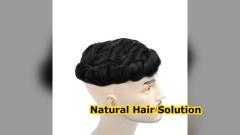 Mens Toupee Natural Black Full Lace Hair System