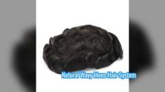 Natural Wavy Mens Hair System 7x9 PU Perimeter Toupee