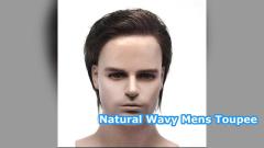 Natural Wavy Mens Hair System 7x9 Full Lace Dark Brown