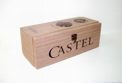 China Personalized Wooden Wine Gift Box , Natural Pine Wooden Champagne Box for sale