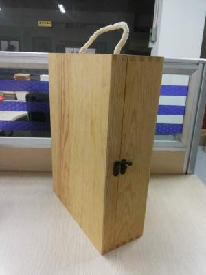 China Custom Plain Wooden Wine Gift Box Large With Lid 350 X 250 X 100 mm for sale