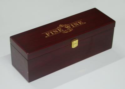 China Single Bottle Recycled Engraved Wooden Wine Gift Box With Lid 120 X 115 X 360 mm for sale