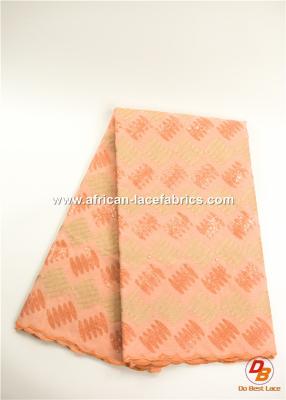 China Beige Embroidered Sequin Lace Fabric , Grande Toilette for sale