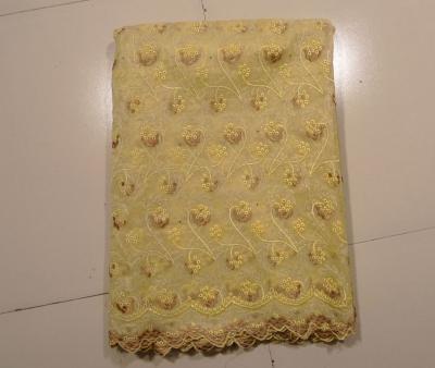 China Garment Accessory Organza Lace Fabric , Cream Light Coffee for sale