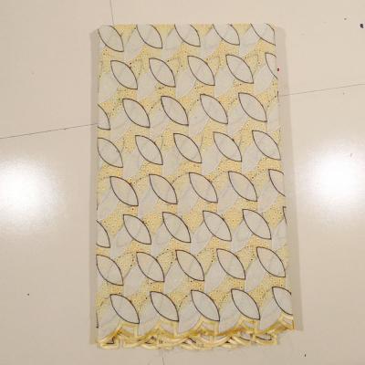 China Beige Organza Lace Fabric , Window Curtain for sale