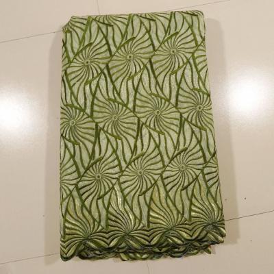 China Green Organza Lace Fabric , Indoor Ornament for sale