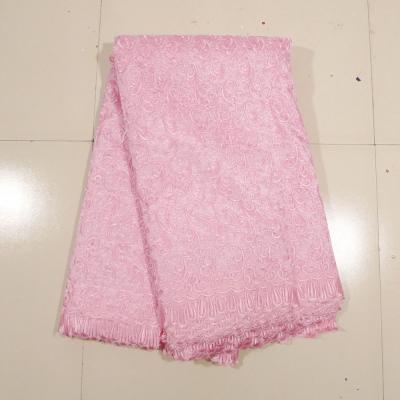 China Pink Organza Lace Fabric , Ladies Bra Garment for sale