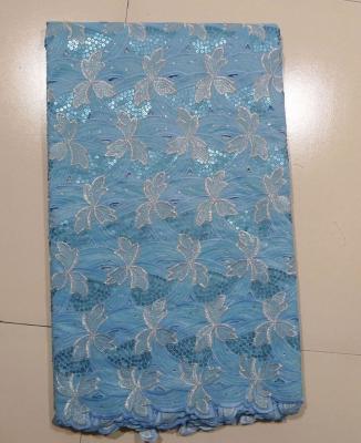 China Blue Beige Pink Sequin Lace Fabric , Party Dress for sale