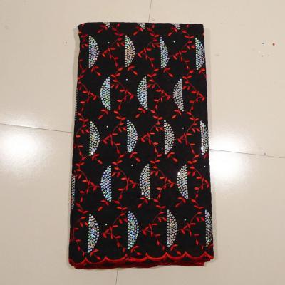 Cina Il nero + tessuto africano rosso del pizzo del voile, 2,5 - 3.5kgs in vendita