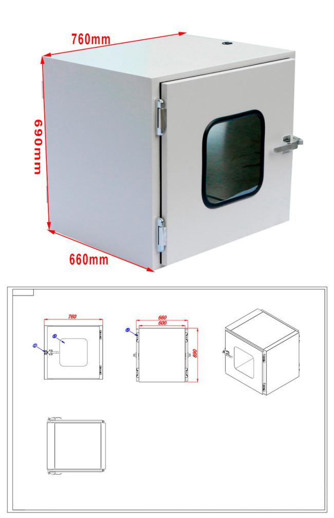 Lab Pass Through Box technical drawing