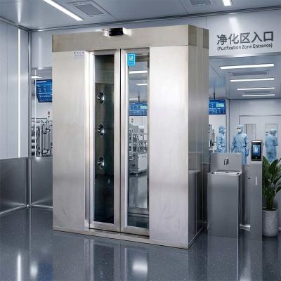 China ISO-Certified Dual-Person Air Shower | Auto Door & 201 Stainless | 1600x1500x2100mm Rapid Airflow for sale