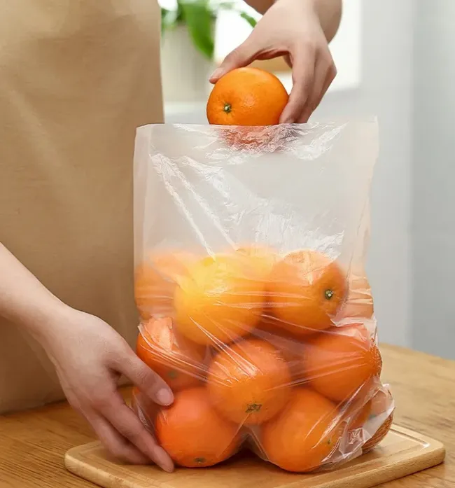 Custom Logo Storage Hand Food Pouch Plastic Produce Bag on Roll Food Storage Bag