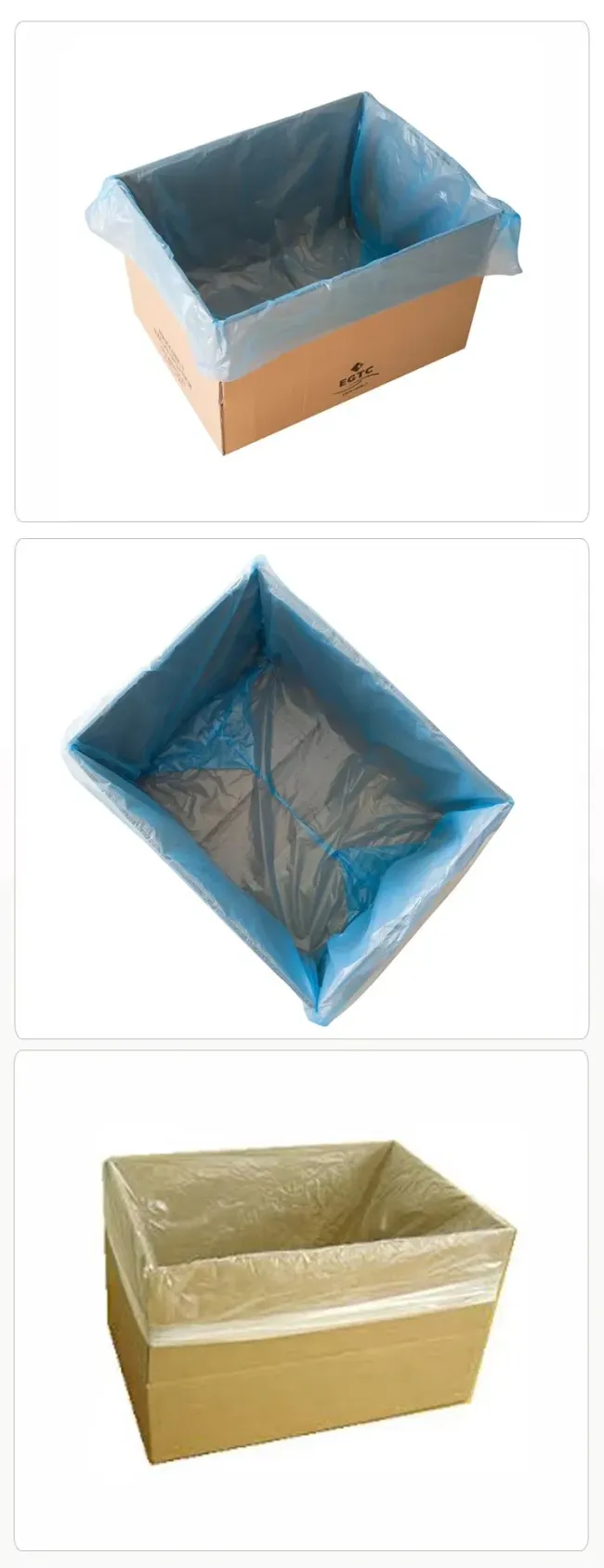 Custom Size Clear/Back Plastic LDPE Pallet Cover Bin Liner Box Liner Bag in Box Reusable Grocery Box Bags