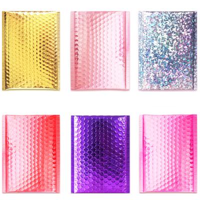 China Custom biodegradable 4x7 courier bag large holographic metallic padded bubble envelopes mailer bag for jewelry package zu verkaufen