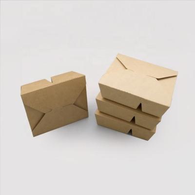China #8 Hot Sale Food Grade Takeway Food Box Printed Kraft/Bamboo Paper Lunch Box Take Away Lunch Packing Boxes for sale
