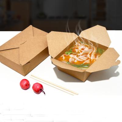 China Wholesale stacking 400g craft paper boxes take away food container with window Te koop